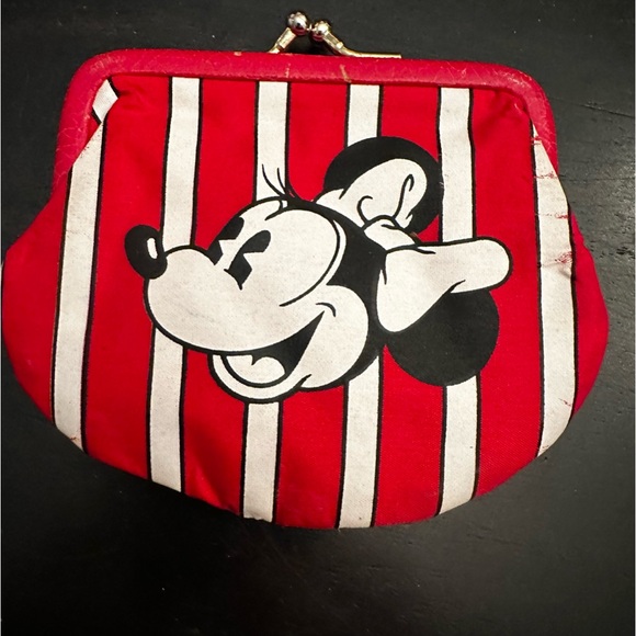 Disney | Other | Vintage Minnie Mouse Coin Purse Wallet Red White ...